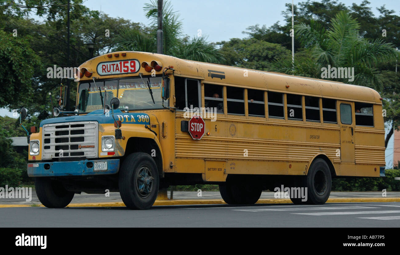 Urban public transport in central Managua, capital of Nicaragua ...