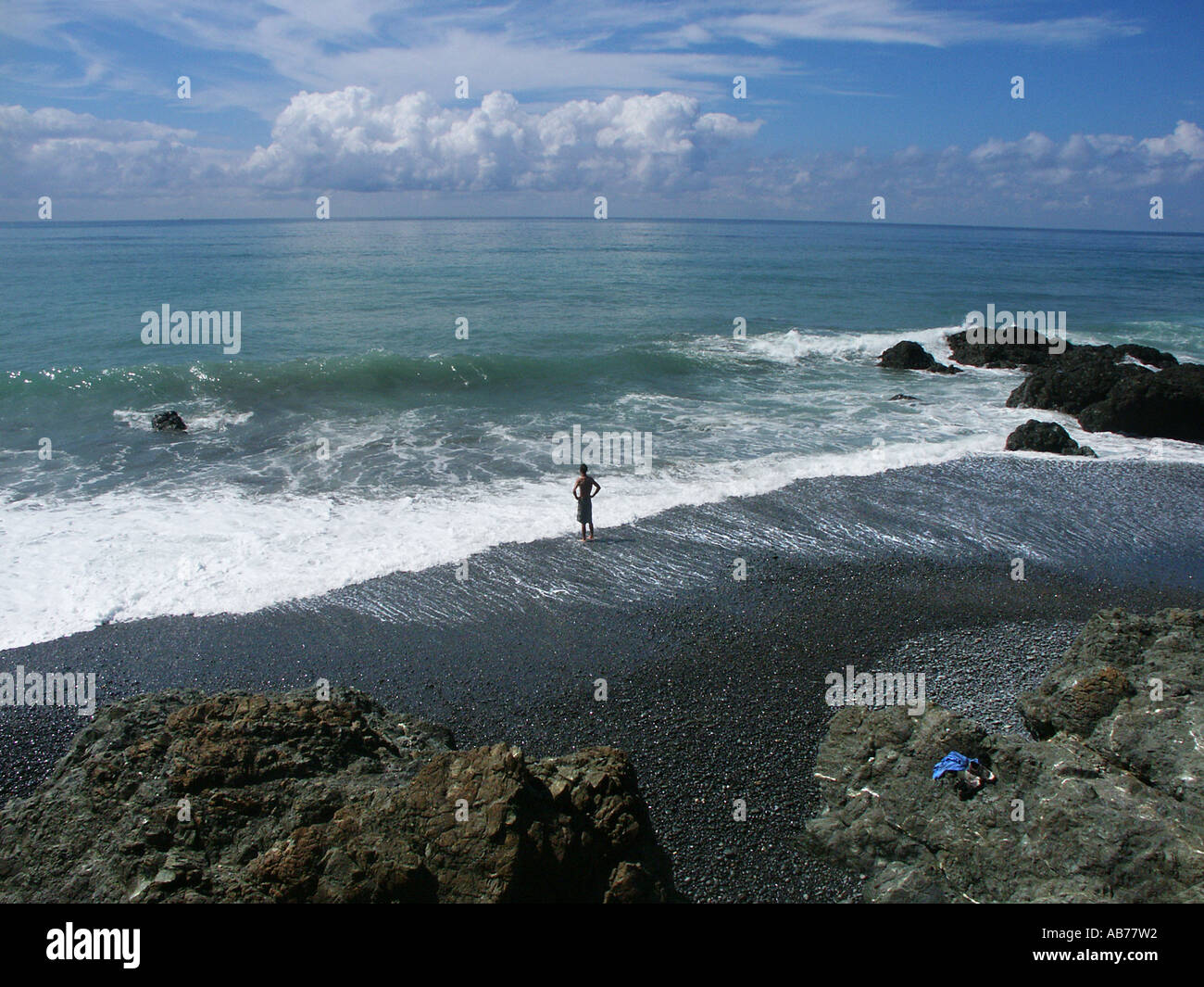 Contemplating a swim, Puntarenas Province, Costa Rica, Central America ...