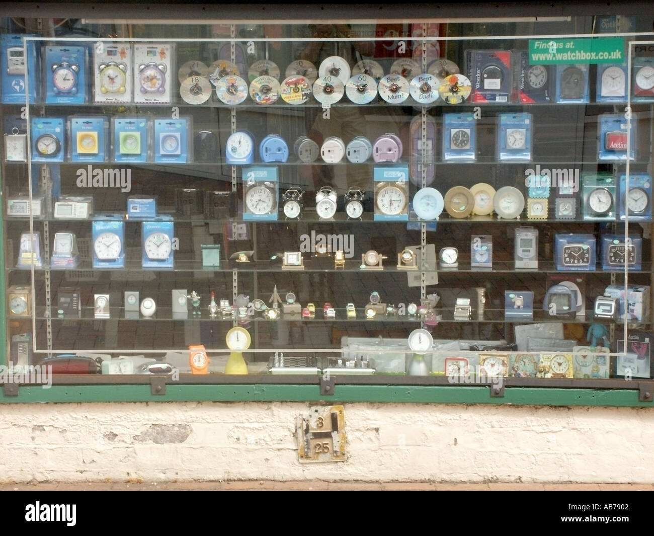 Rugby Warwickshire Watchbox shop window display of timepieces Stock ...