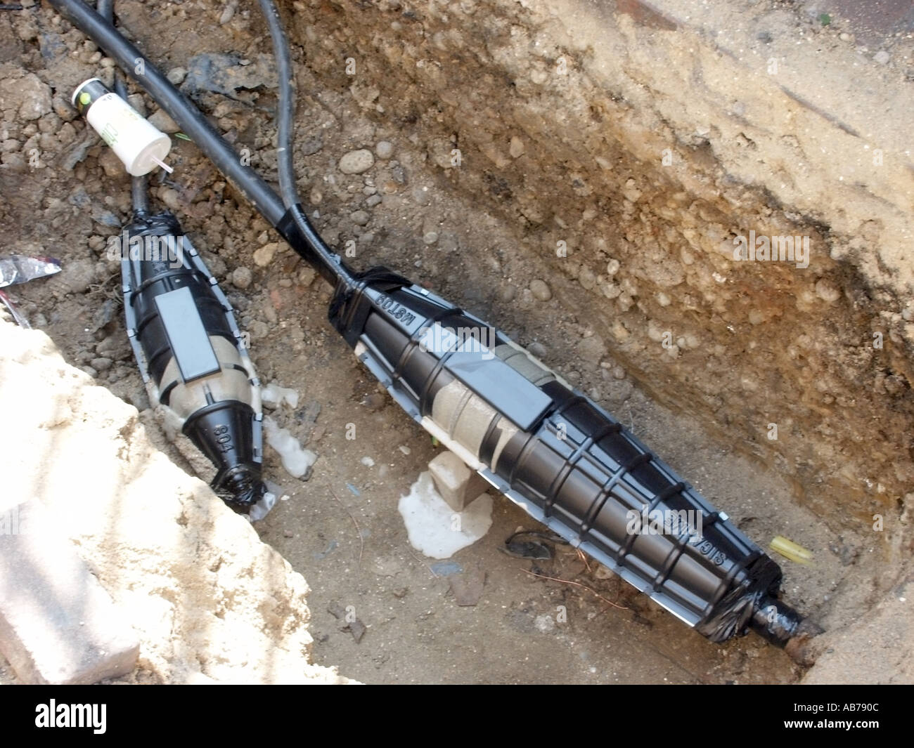 Essex pavement dug up by electricity company to expose mains electric ...