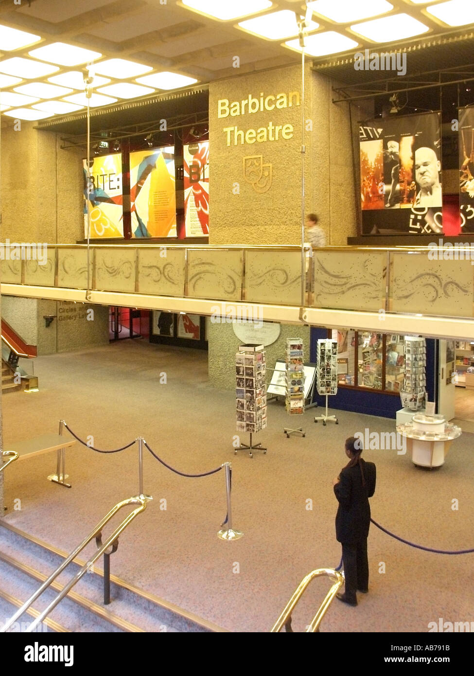 The Barbican Centre interior view of public areas adjacent to the ...