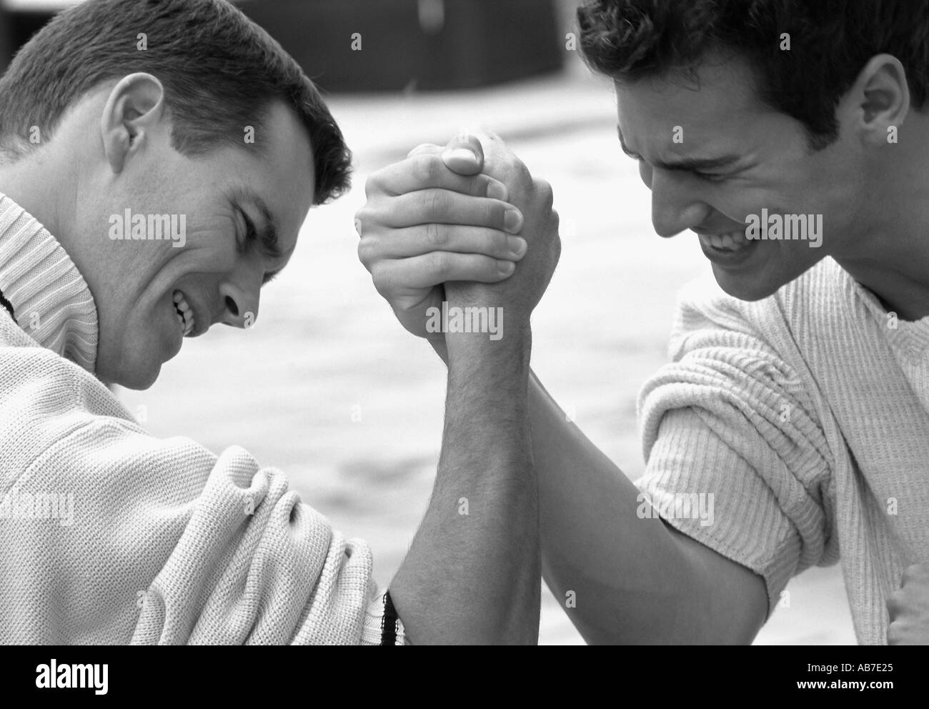Two men point Black and White Stock Photos & Images - Alamy