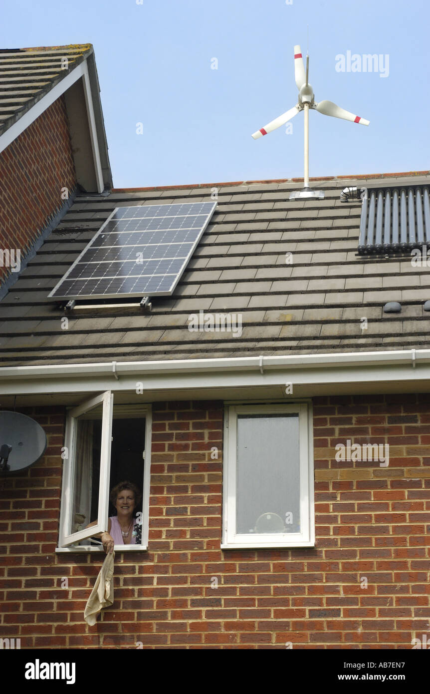 Micro Wind Turbine Solar Voltaic and Evacuated solar tubes on roof of ...