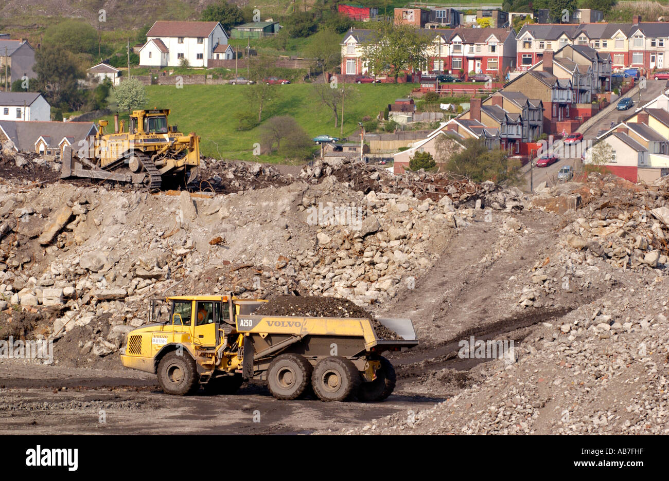 Reclamation site of former Corus Steelworks in Ebbw Vale Blaenau Gwent ...