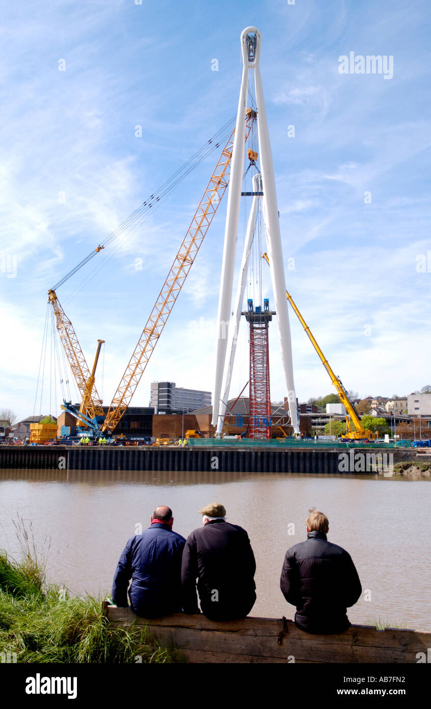 Bridge under construction over the River Usk at Newport South Wales UK ...