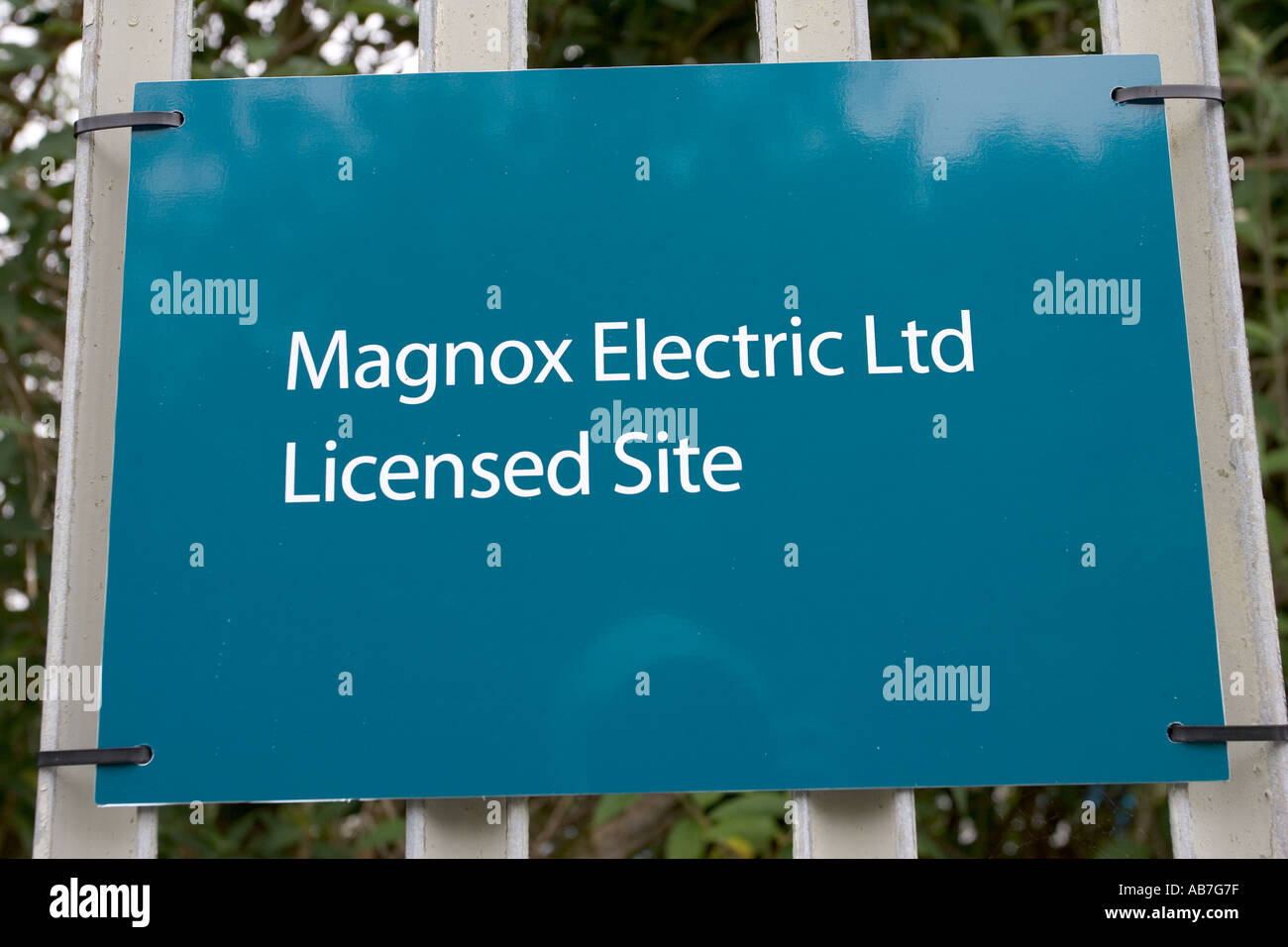 Magnox Electric signboard at Trawsfynydd nuclear power station ...
