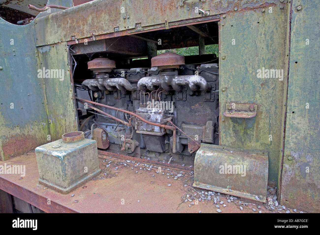 Rusty engine of old GWR train Erwood Station Llandeilo Graban near ...