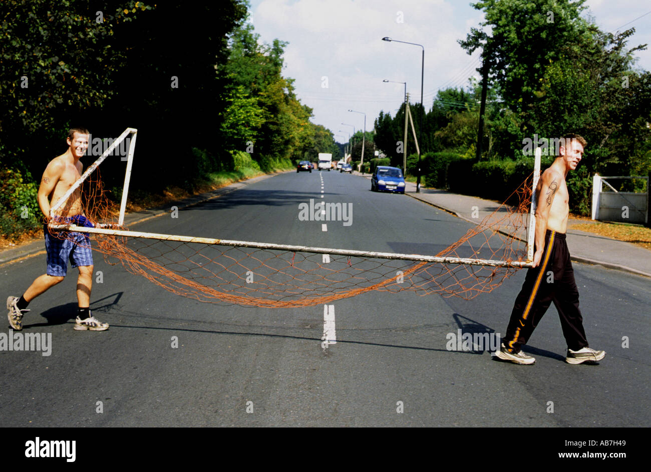 Football goalposts street hi-res stock photography and images - Alamy