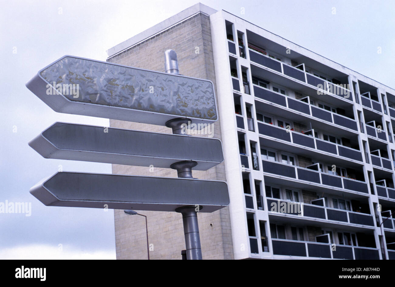 Residential apartments and road sign Stock Photo - Alamy