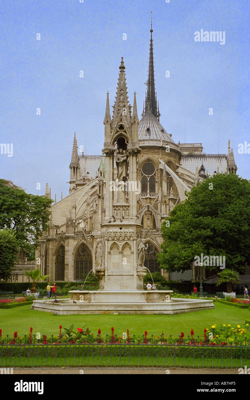 A rear view of the Cathedral de Notre Dame in Paris Stock Photo - Alamy