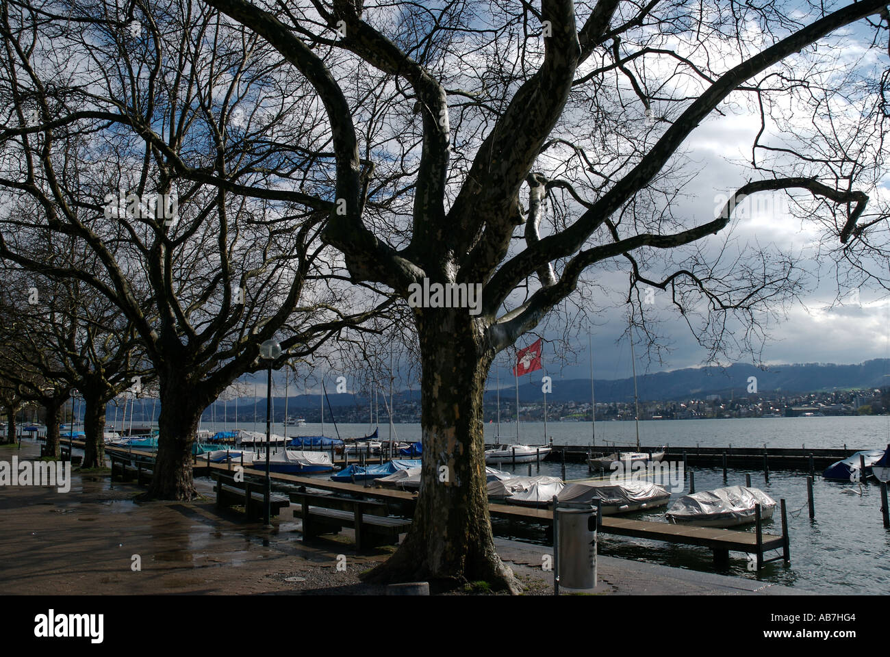 Lake of Zurich Seefeld, Seequai Stock Photo - Alamy