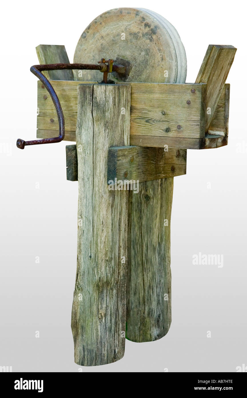 Old grinding machine Stock Photo - Alamy