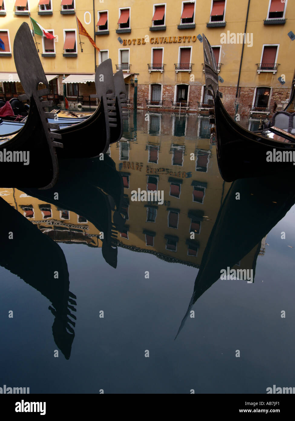 Gondolas and reflections Stock Photo - Alamy