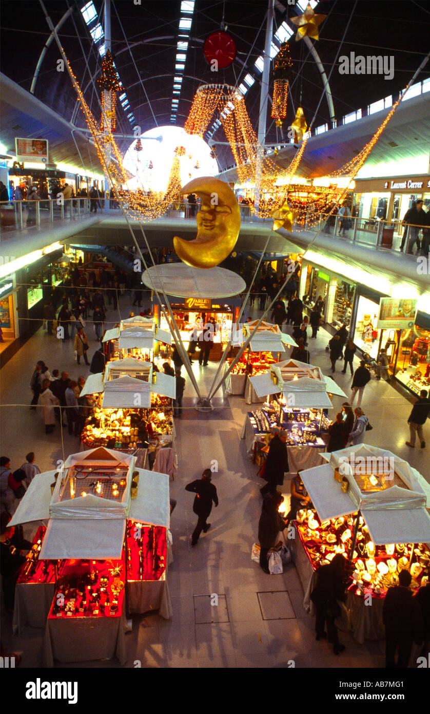 Calais France Cite Europe Christmas Lights In Shopping Mall Stock Photo ...