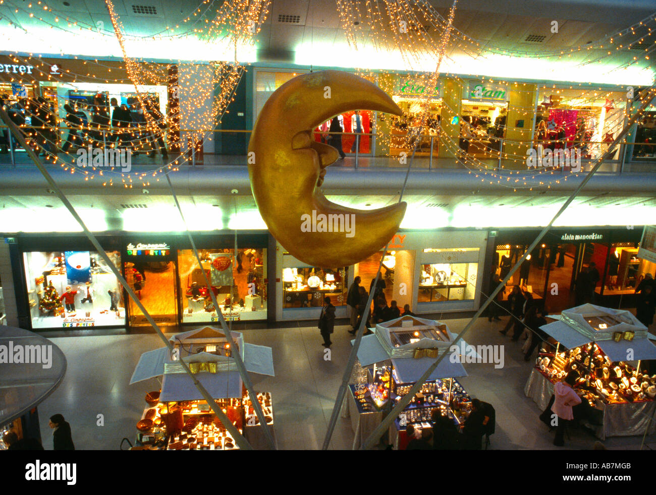 Calais France Cite Europe Christmas Lights In Shopping Mall Stock Photo ...