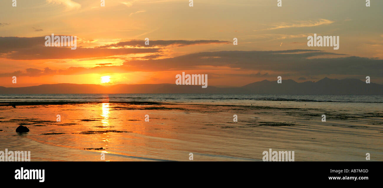 Arran sunset from Ayr Stock Photo - Alamy