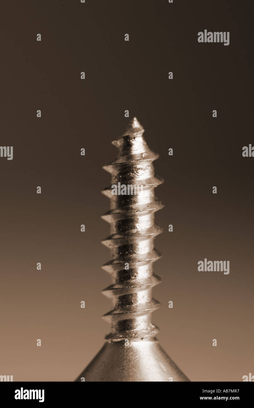 Metal screw detail with graduated background Stock Photo - Alamy