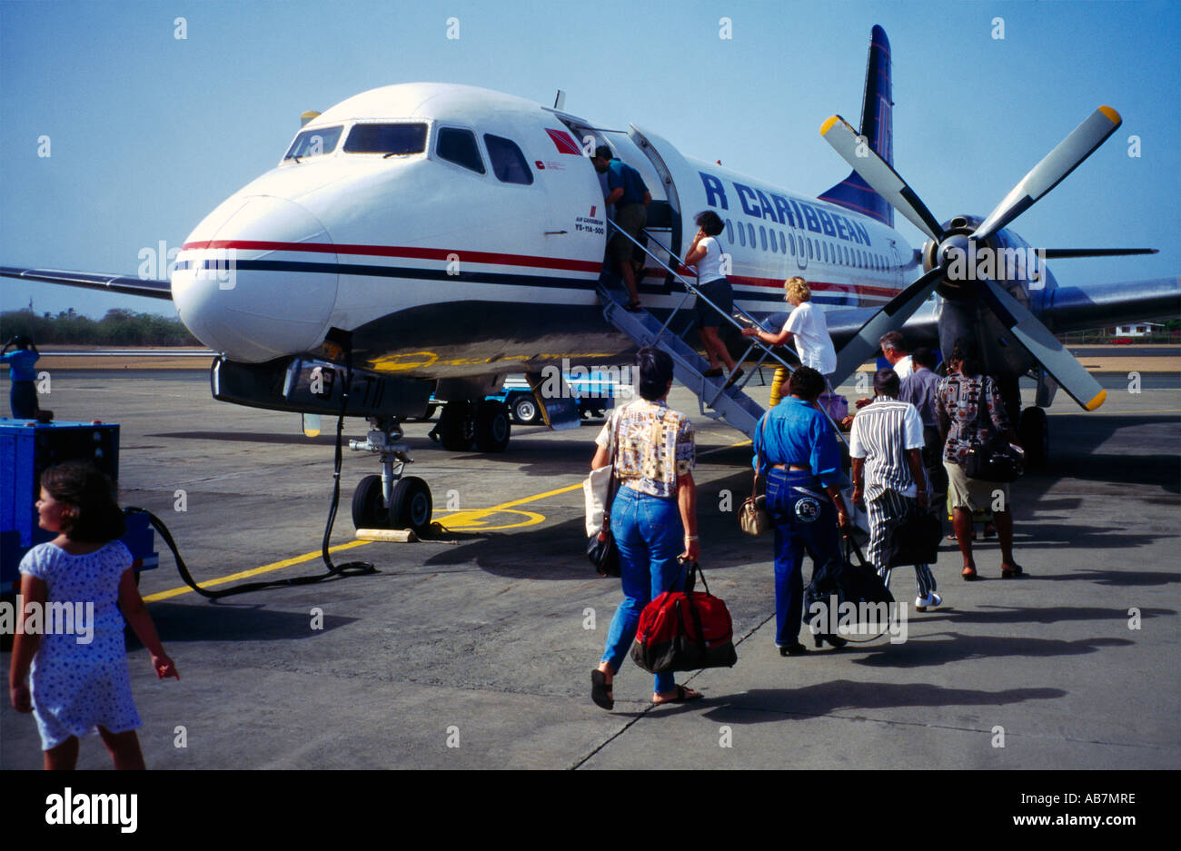 Tobago Airport Crown Point Plane To Trinidad Stock Photo - Alamy