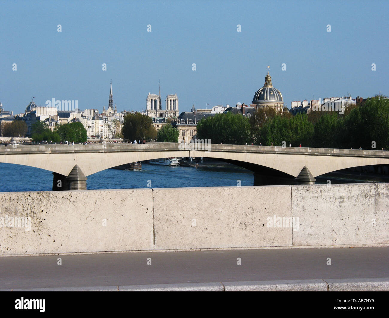 Pont Royal bridge and Pont du Louvre brigde, river Seine, Paris, France ...