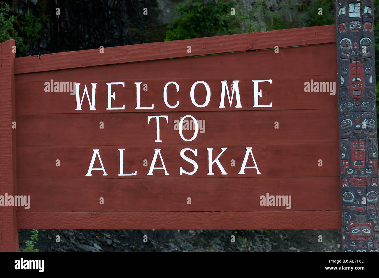 Welcome to Alaska sign Stock Photo - Alamy