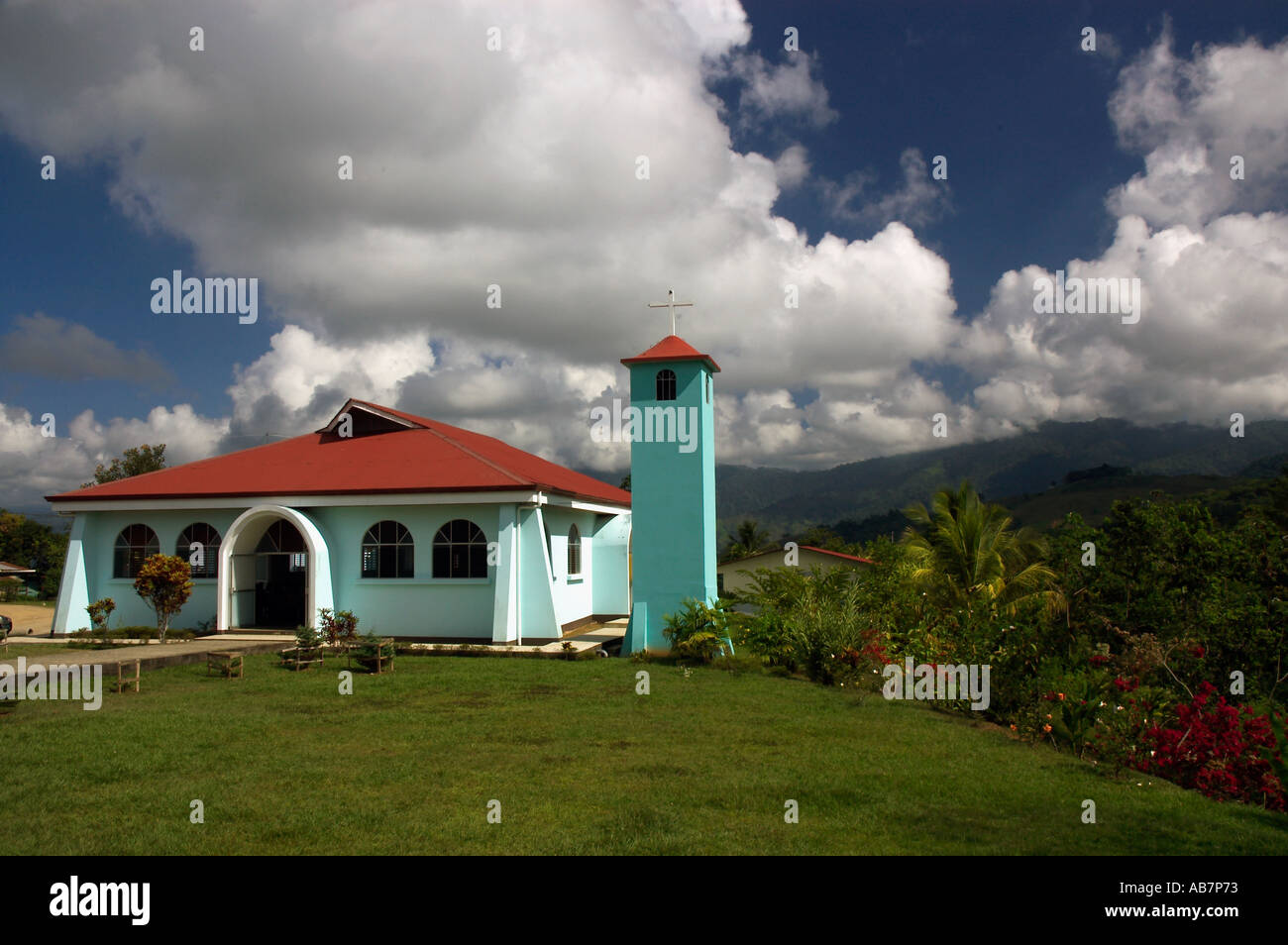 country church and countryside Costa Rica Stock Photo - Alamy