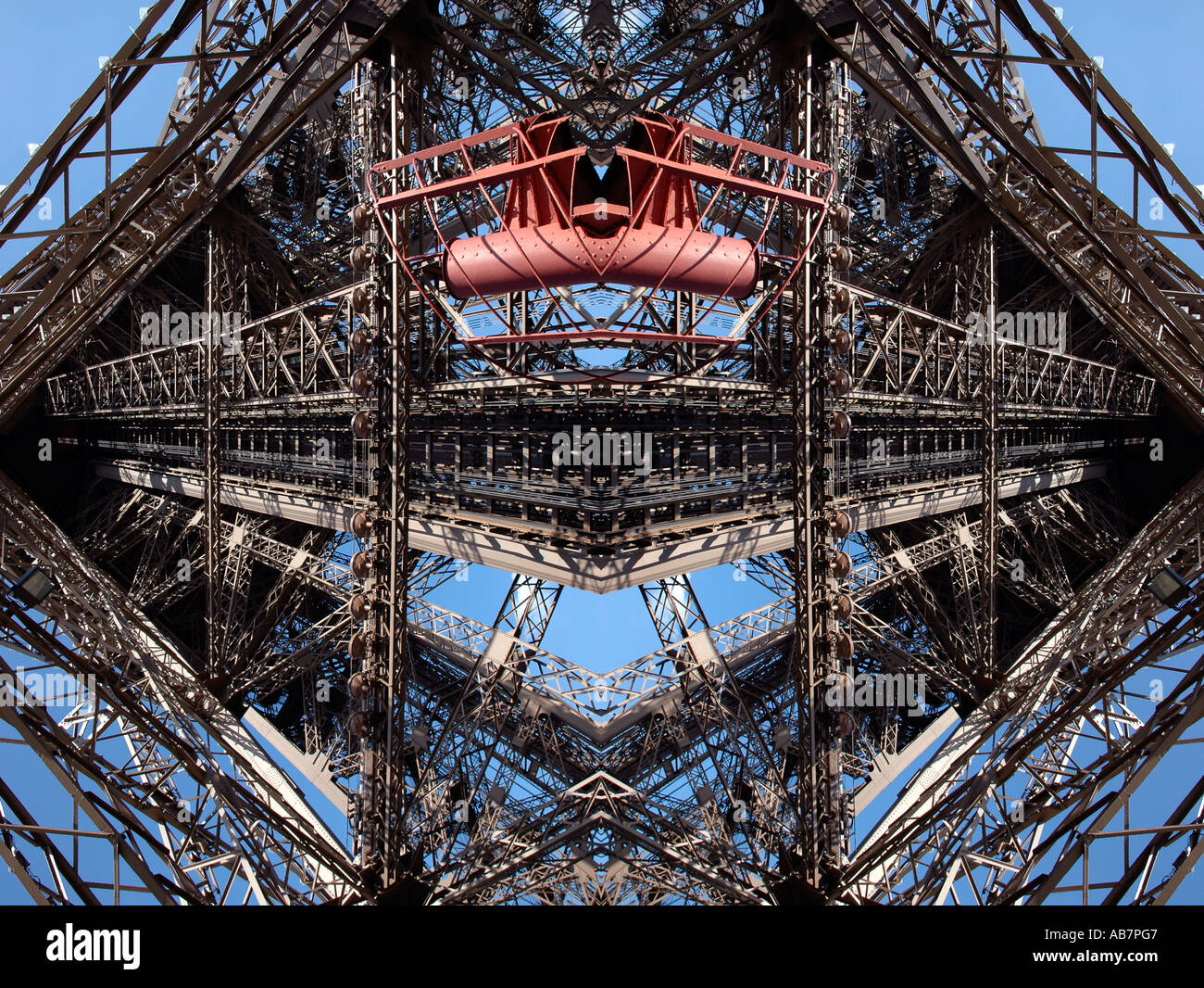 Inside Eiffel tower abstract Paris France Stock Photo - Alamy