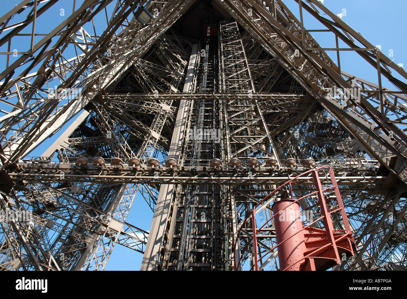inside Eiffel tower Paris France Stock Photo - Alamy