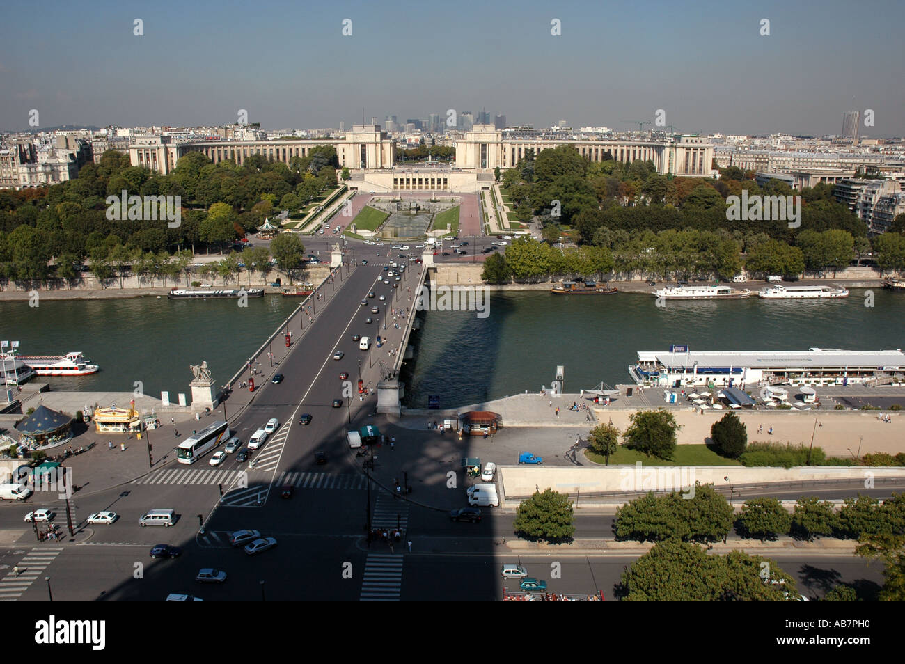 Trocadero, river Seine and Iena bridge, Paris France,view of Eiffel ...