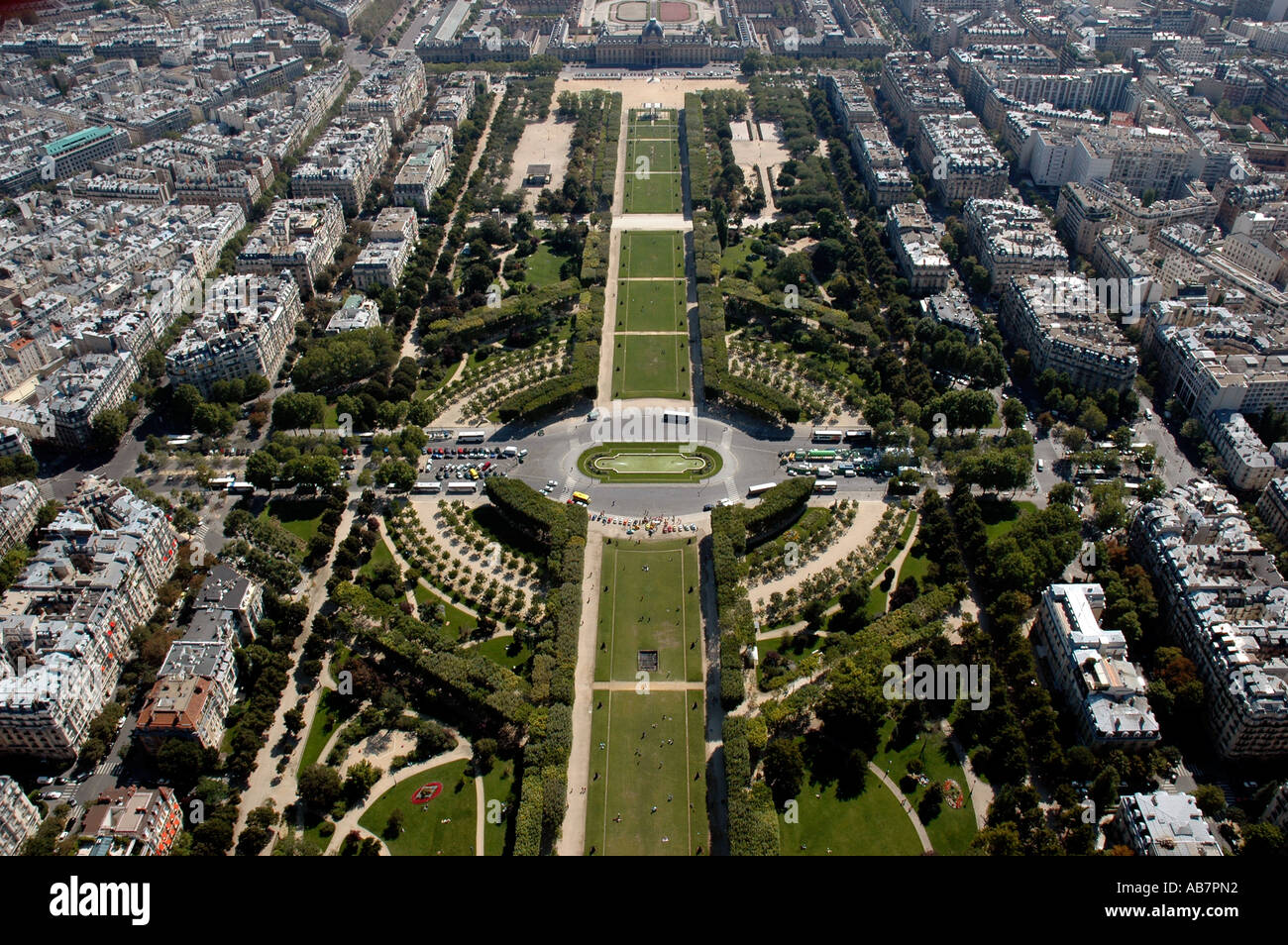 Champs de Mars Paris France,view of Eiffel tower Stock Photo - Alamy