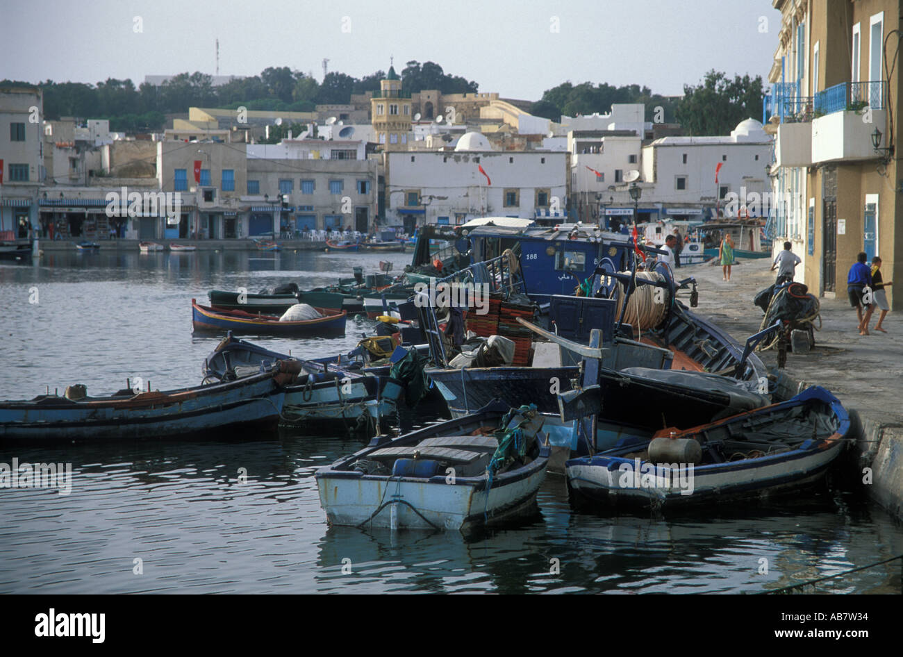 Boats at a Quay at Bizerte Tunisia Stock Photo - Alamy