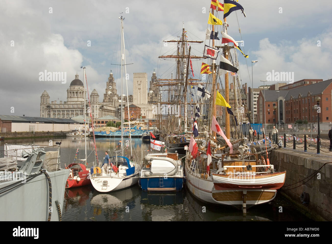 Merseyside Liverpool Mersey River Festival Canning Half Tide Dock tall ...
