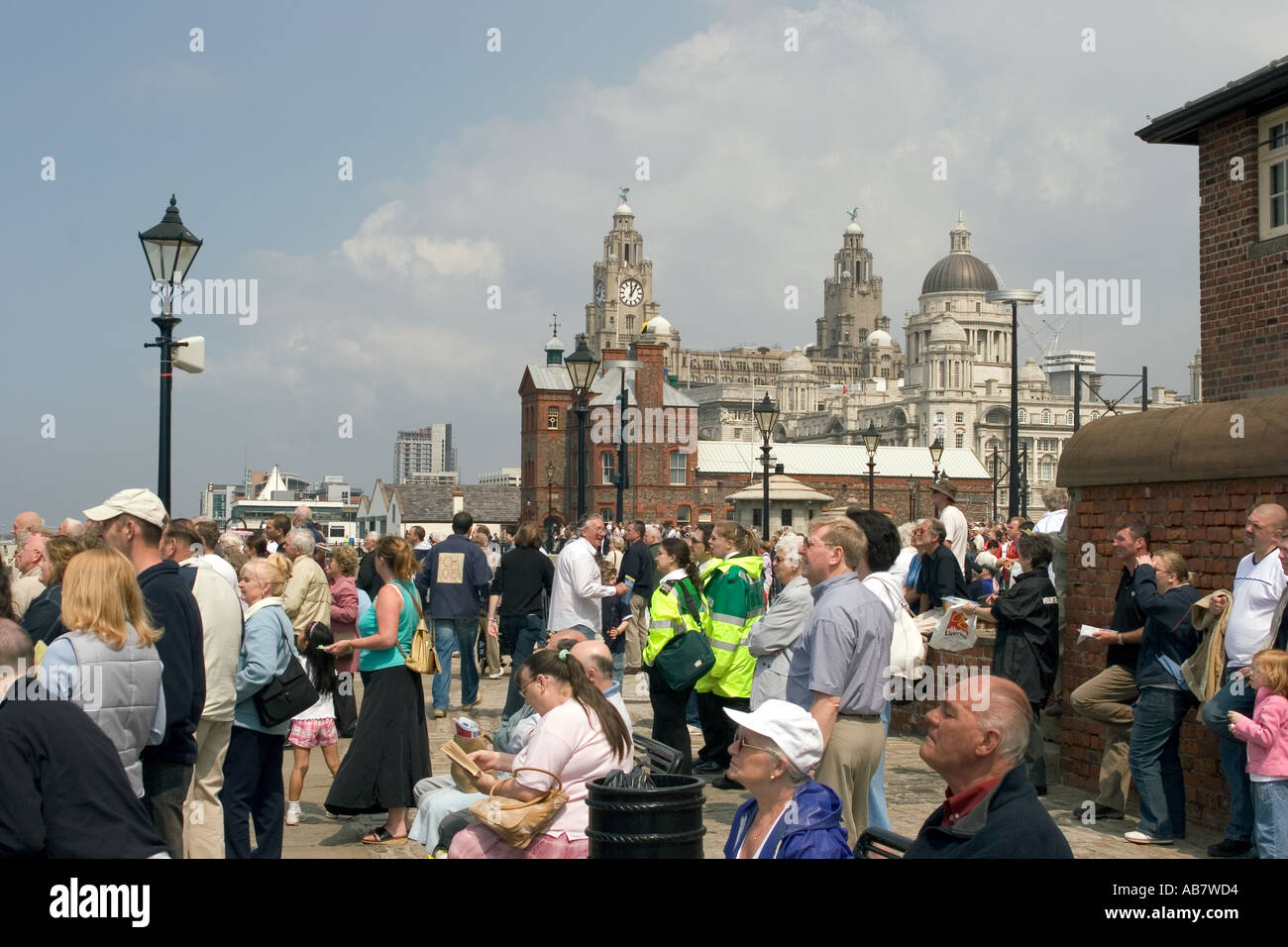 UK Merseyside Liverpool Mersey River Festival visitors on the ...