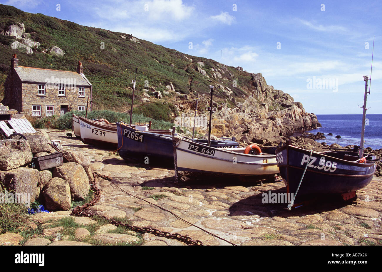Fishing boats, Penberth, Cornwall Stock Photo - Alamy