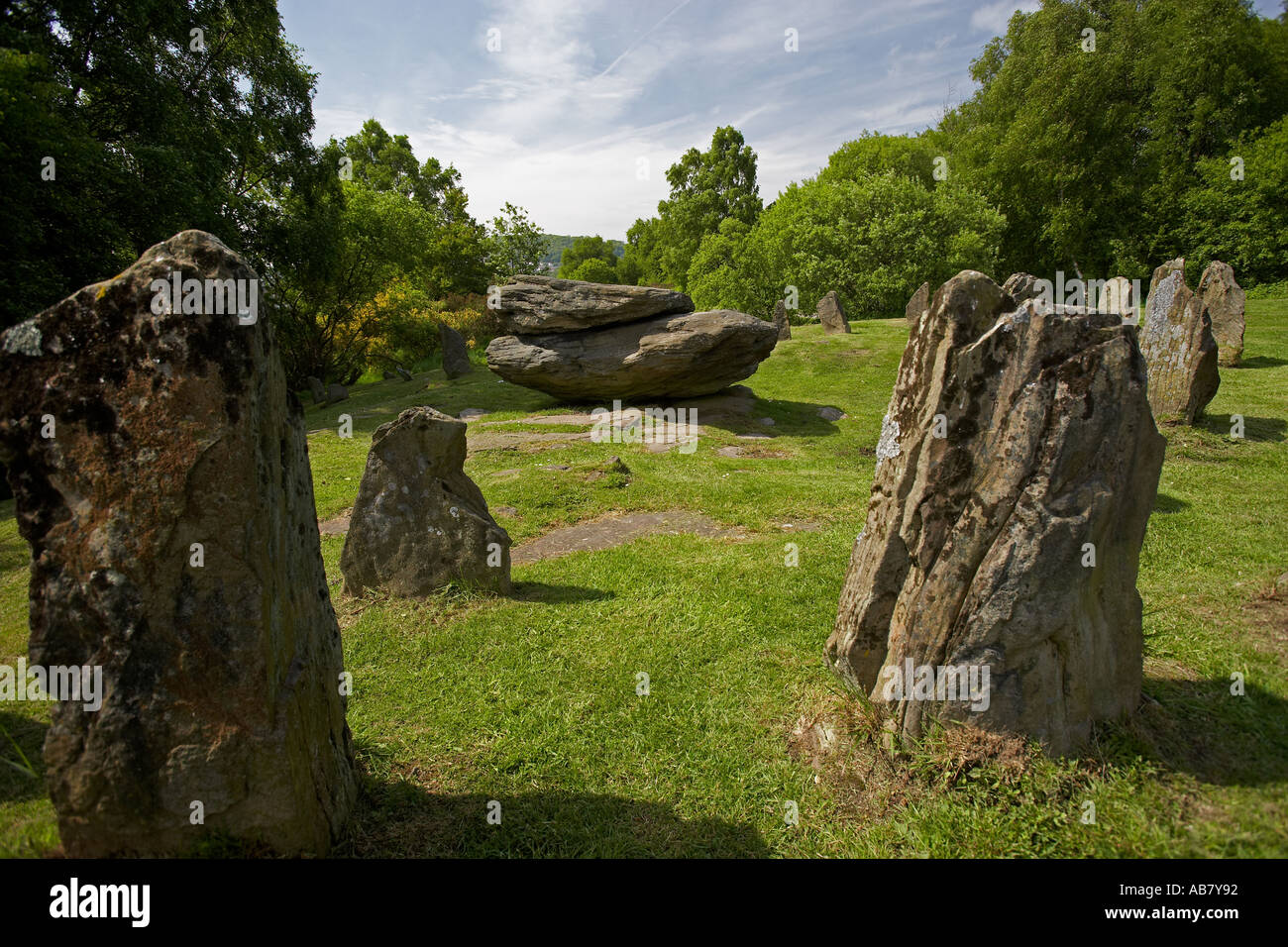 Ancient Gorsedd Stones Pontypridd Rhondda South Wales Stock Photo - Alamy