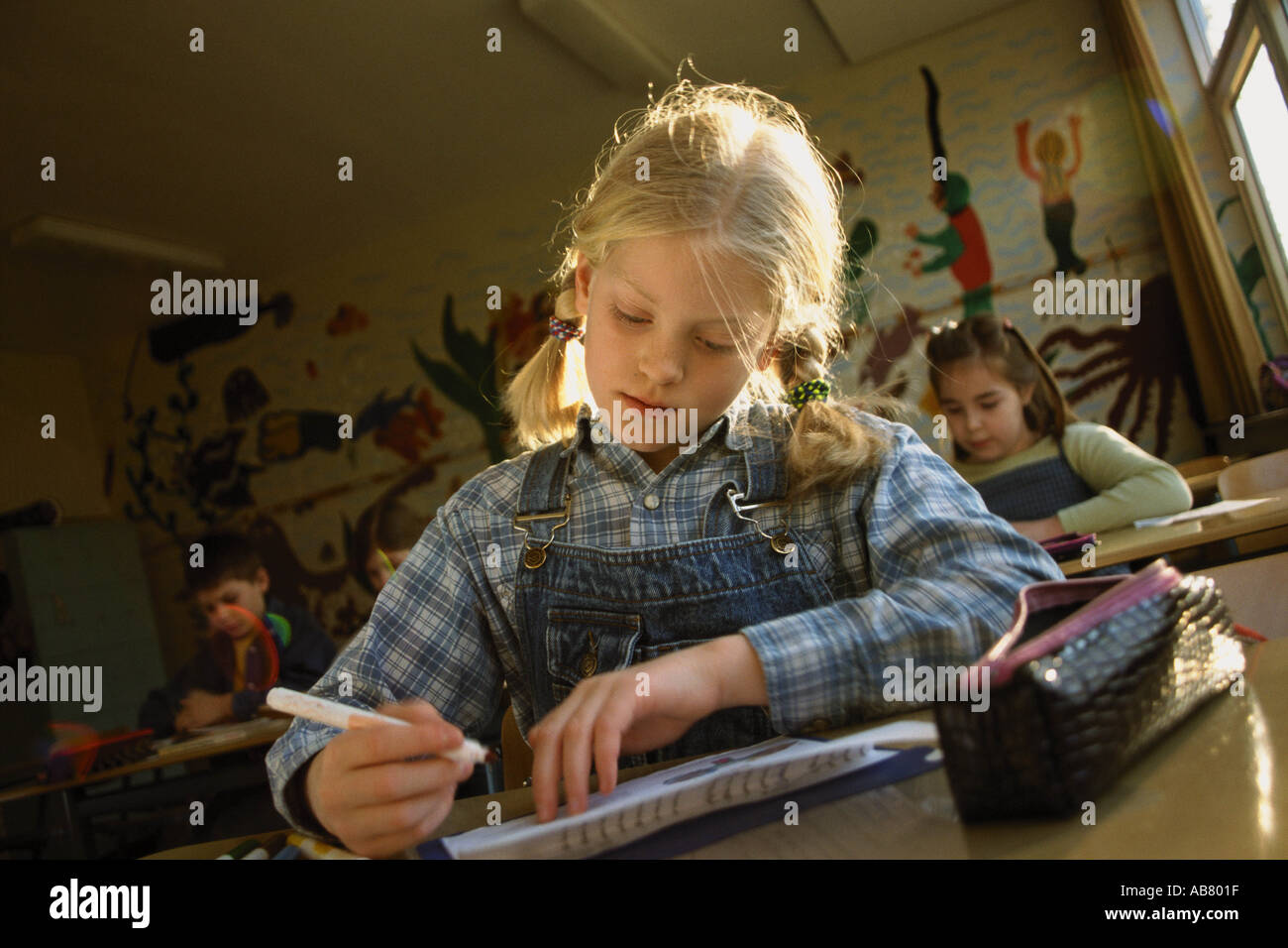 Girl in class Stock Photo - Alamy