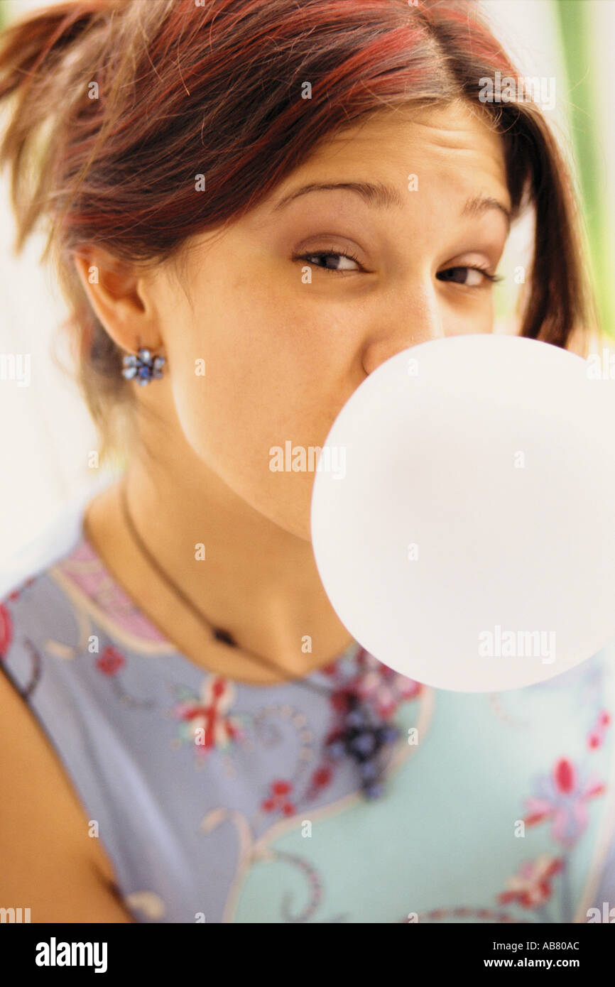 Girl with gum Stock Photo - Alamy