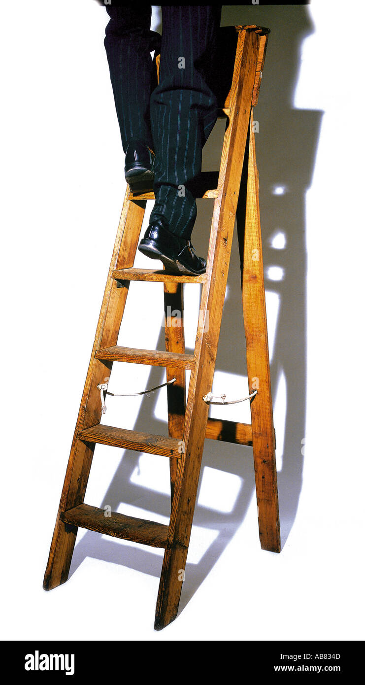 Climbing the ladder Stock Photo - Alamy