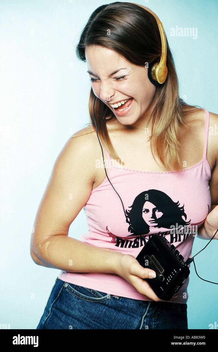 Woman with walkman hi-res stock photography and images - Alamy