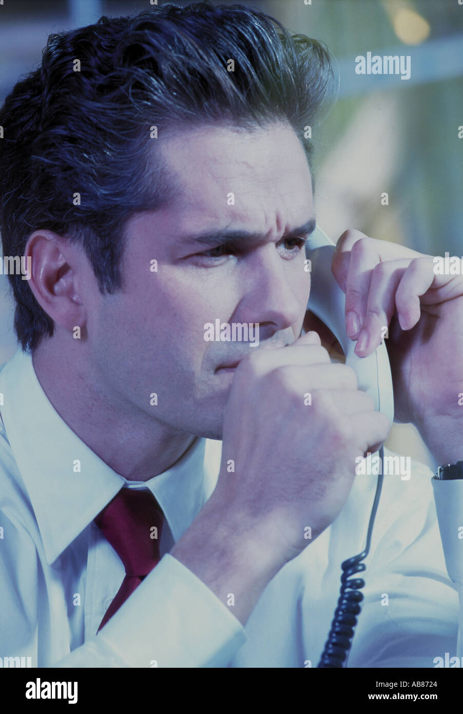 Phone call worry listening hi-res stock photography and images - Alamy
