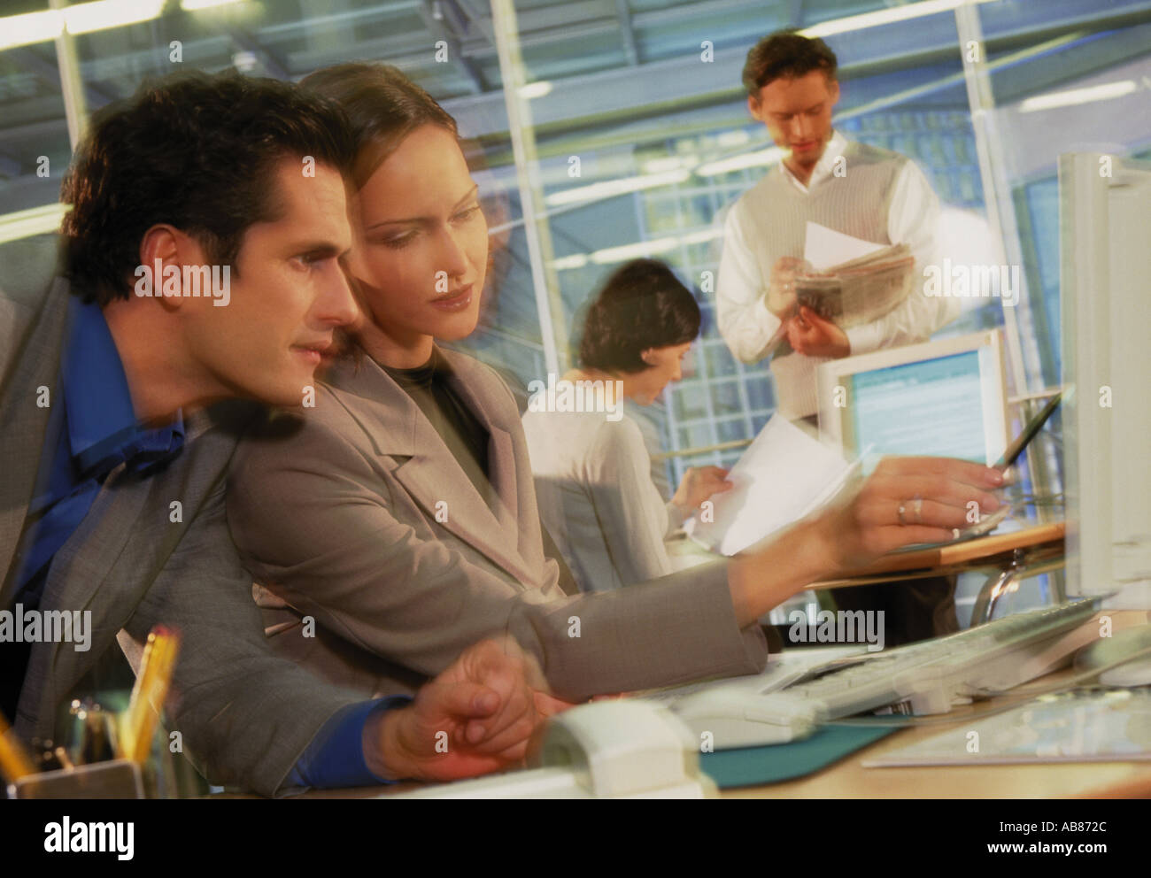 Workplace scene showing computer hi-res stock photography and images ...