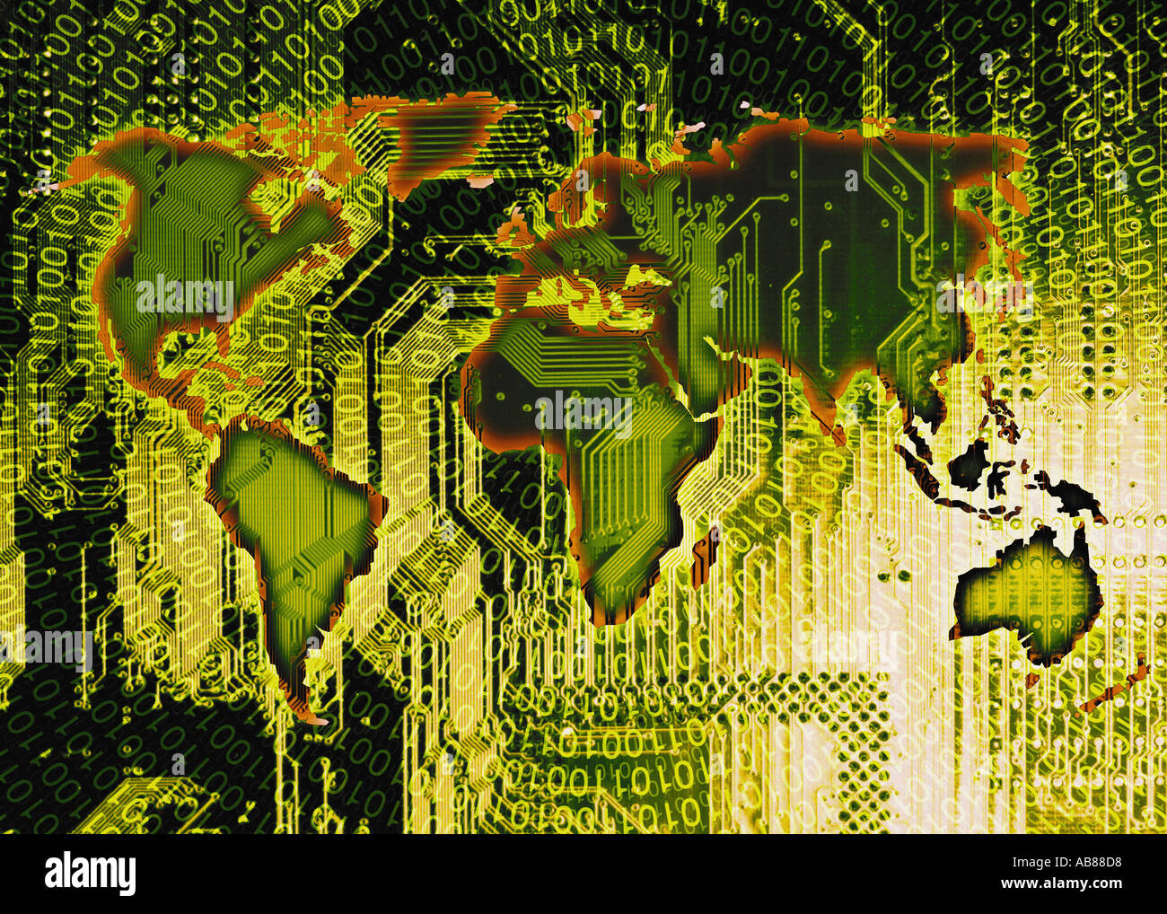 World map animation technology hi-res stock photography and images - Alamy