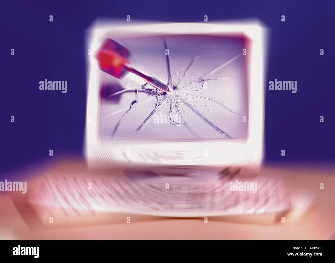 Dart in a computer screen Stock Photo - Alamy