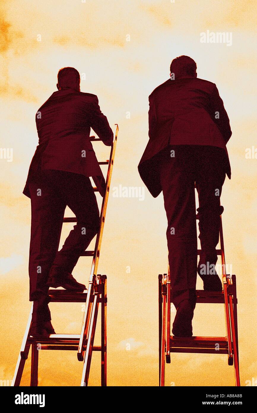 Climbing the ladder Stock Photo - Alamy