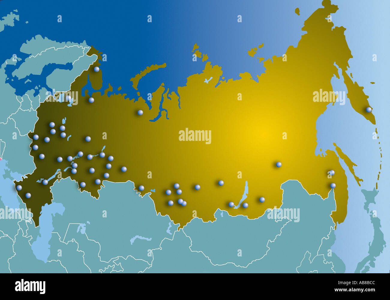 Map of Russia Stock Photo - Alamy