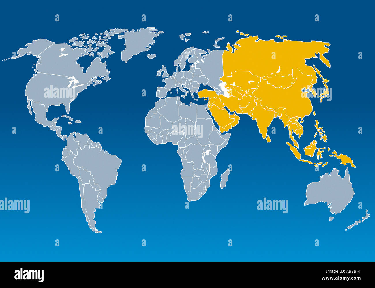 Asia map shape hi-res stock photography and images - Alamy