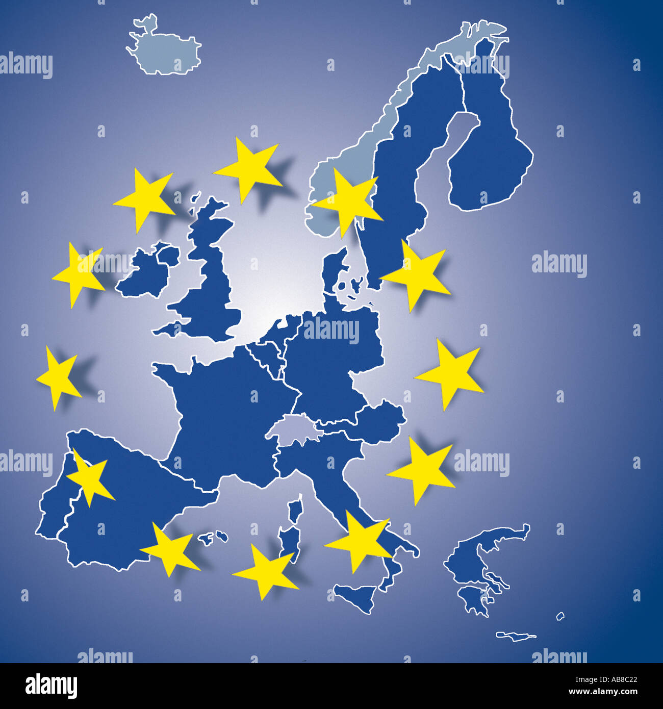 Map of European Community Stock Photo - Alamy