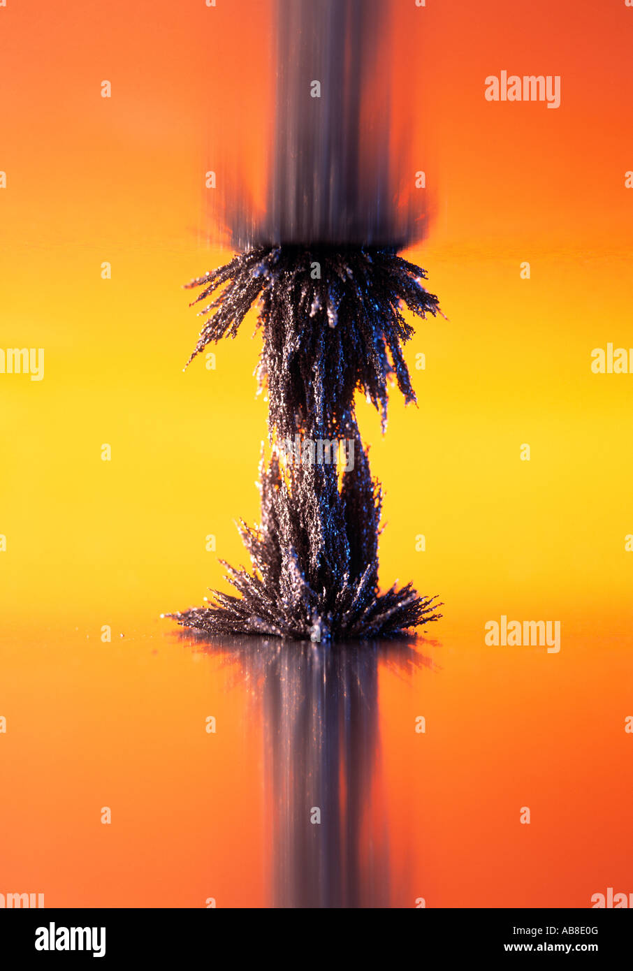 Iron filings magnetized to form a metal stalactite Stock Photo - Alamy