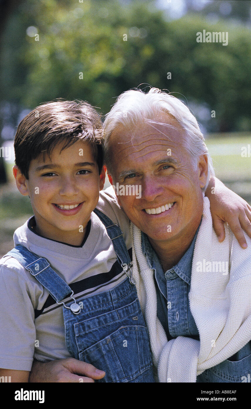 Mature man and boy Stock Photo - Alamy
