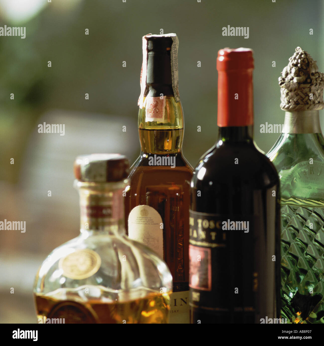 Bottles of alcohol Stock Photo - Alamy