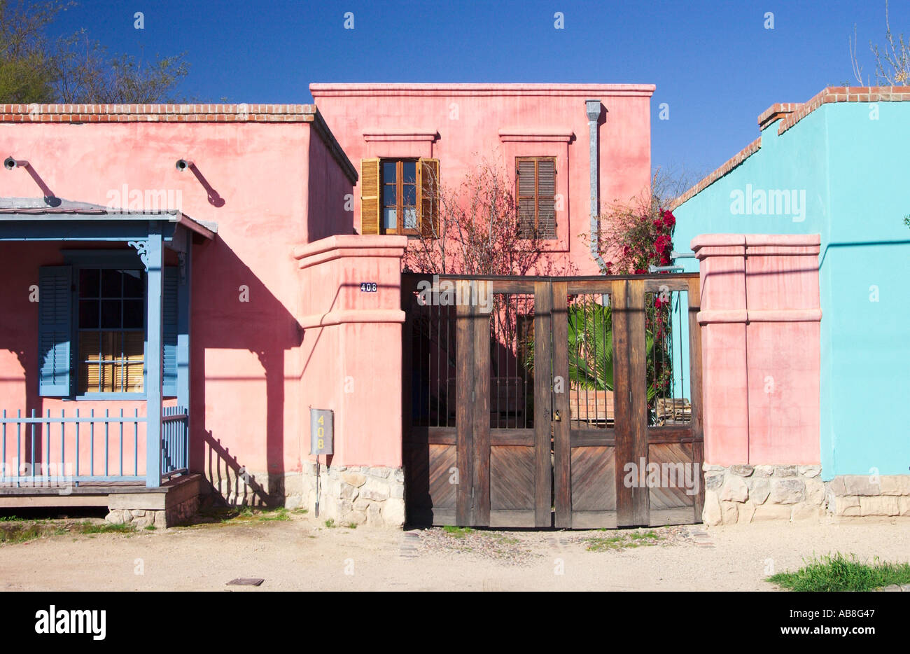 Storefront and gate in historic Old Tucson Arizona USA Stock Photo - Alamy